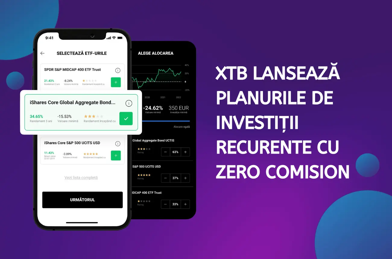 XTB lansează Planurile de Investiții recurente cu zero comision